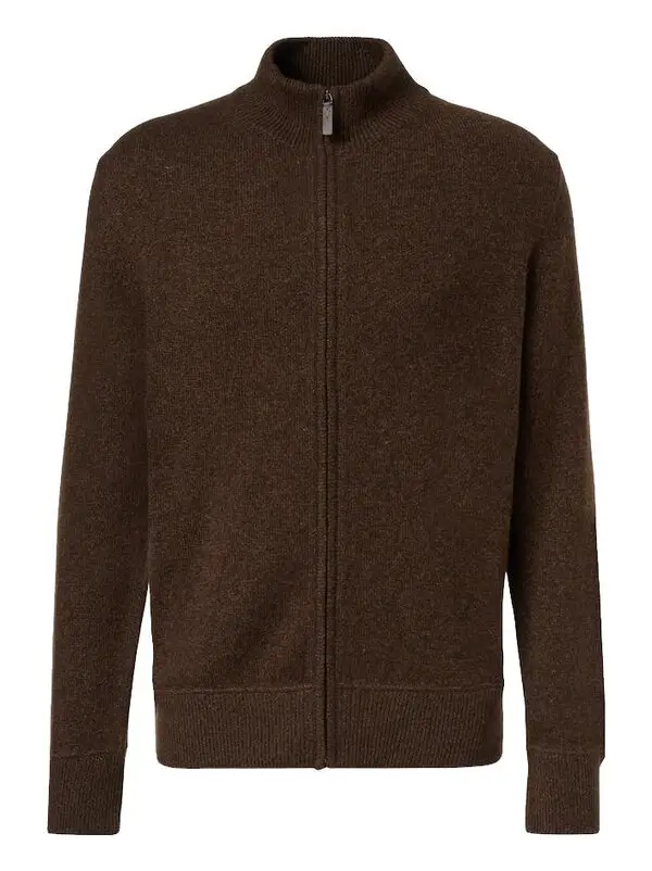 TOD'S Wool And Cashmere Zip-up Cardigan - Brown
