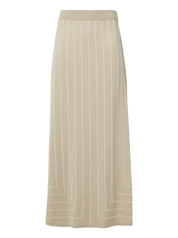 JOSEPH Striped Cotton And Silk Maxi Skirt - Beige