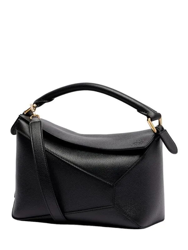Loewe Puzzle Edge Small Leather Tote Bag - Black