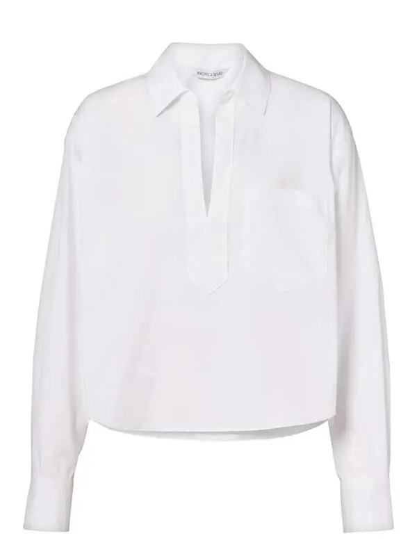 Veronica Beard Khai Cotton-blend Poplin Shirt - White