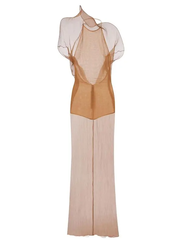 Magda Butrym Sheer Silk Organza Gown - Beige