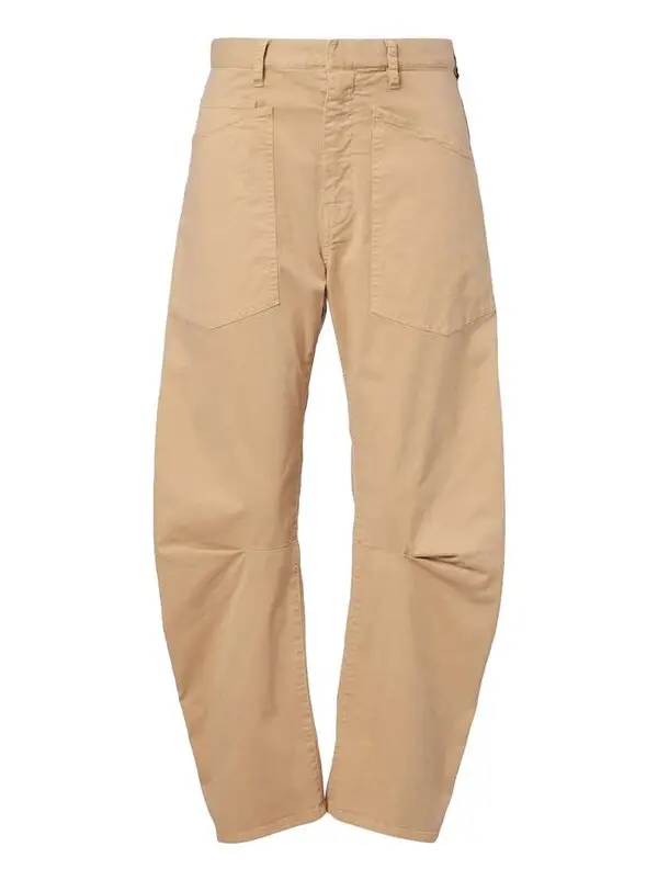 NILI LOTAN Shon Barrel-leg Chino Pants - Beige
