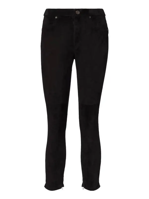 Isabel Marant Dorothea Suede Slim Pants - Black