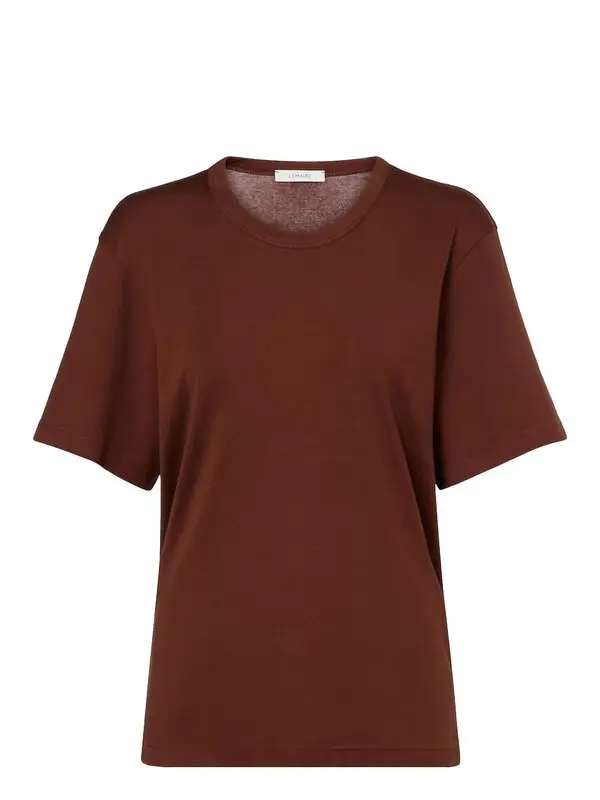 LEMAIRE Cotton Jersey T-shirt - Brown