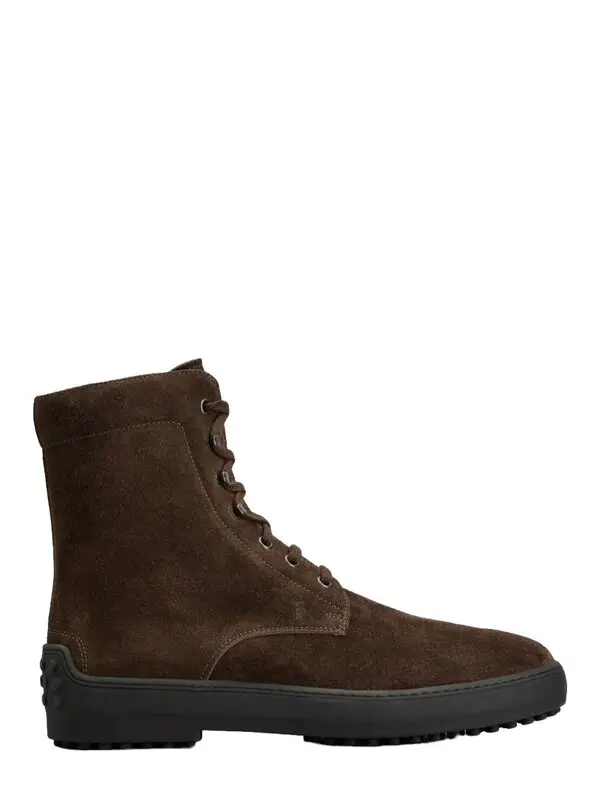 TOD'S Gommino Combat Boots - Brown