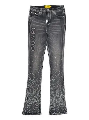 GUAPI Embellished Denim Jeans - Iron Grey