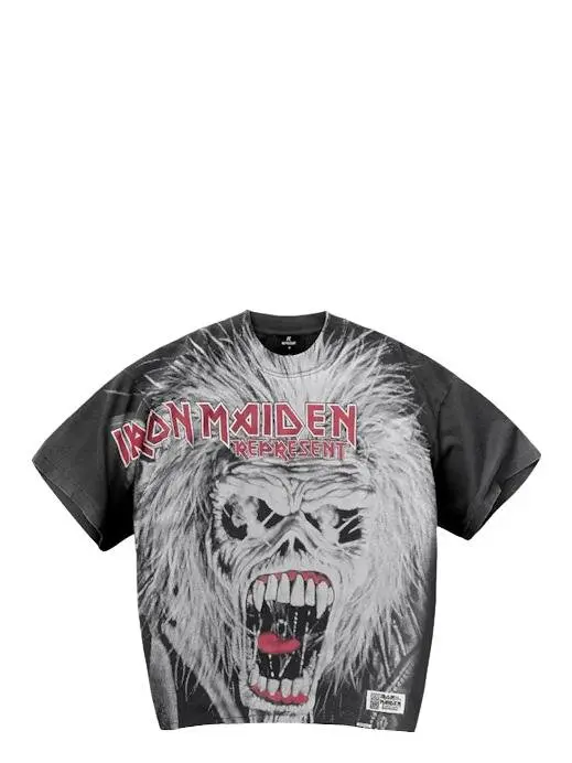 REPRESENT Iron Maiden X British Metal T-shirt - Stained Black