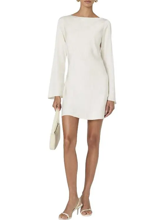 French Connection Satin Mini Dress - Classic Cream