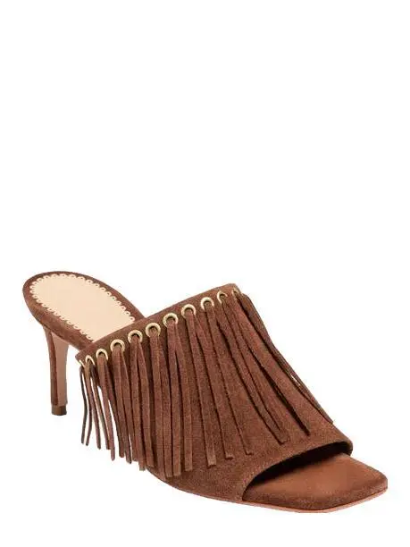Cinq À Sept Sabrina Fringe Slide Sandal - Dark Sepia