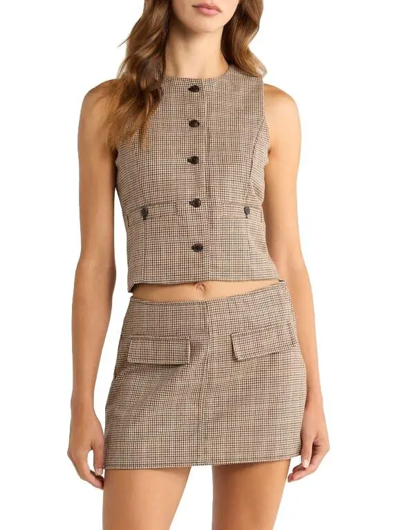 Blanknyc Plaid Crop Vest - Between The Lines
