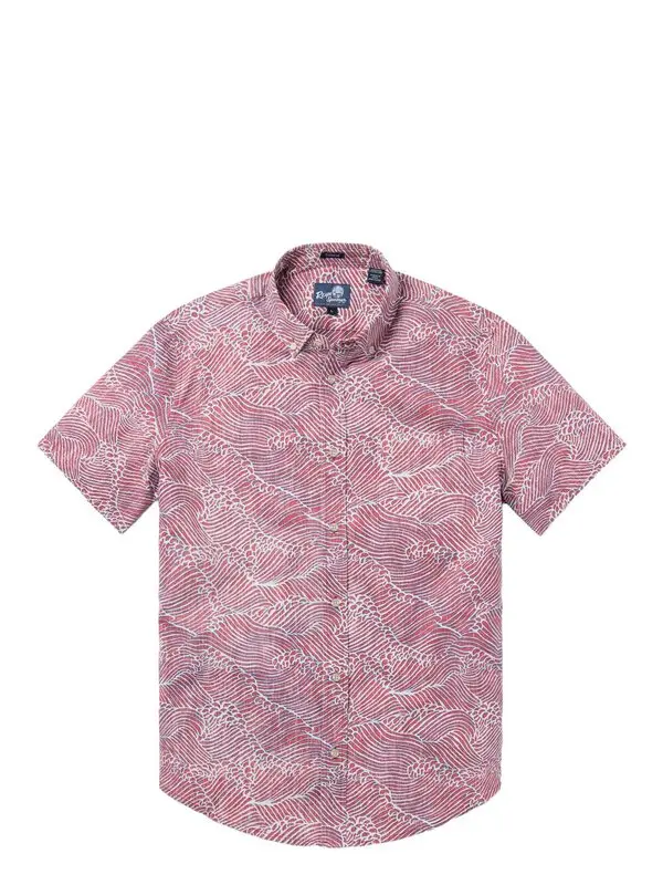 Reyn Spooner Molokai Channel Short Sleeve Cotton Blend Button-down Shirt - Red