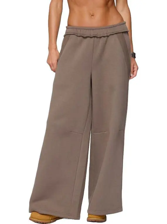 EDIKTED Oversize Baggy Sweatpants - Brown