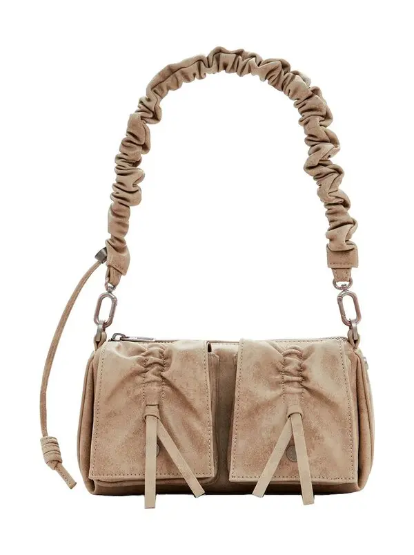 Desigual Faux Leather Shoulder Bag - Light Beige
