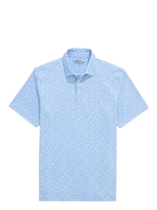 Vineyard Vines Golf Print Sankaty Performance Polo - Golfers Jake Blue