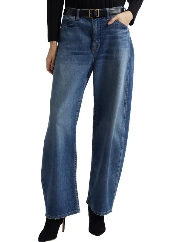NILI LOTAN Tribeca Barrel Leg Jeans - Classic Wash