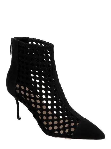 L'Agence Josefine Open Weave Bootie - Black Suede