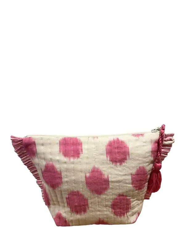 MER ST. BARTH La Plage Ruffle Pouch - Pink Ikat
