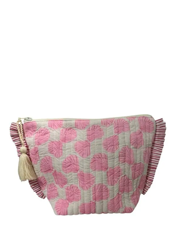 MER ST. BARTH La Plage Ruffle Pouch - Shell Beach Pink