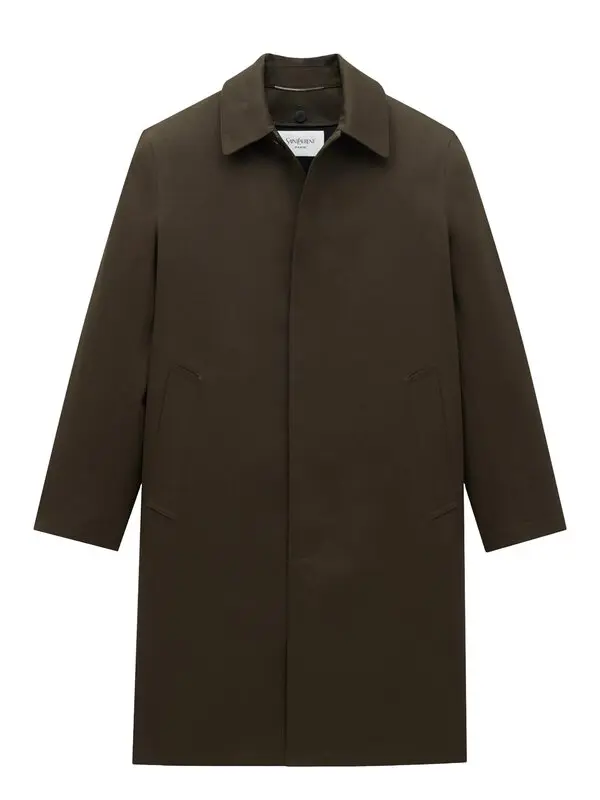 Saint Laurent Canvas Mackintosh Coat - Green