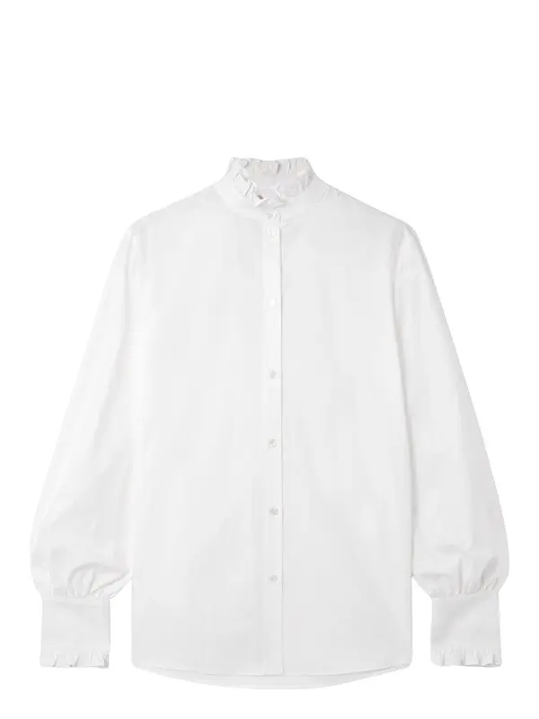 Valentino Garavani Ruffled Cotton-poplin Shirt - White