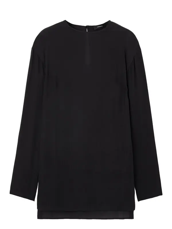 Wardrobe.NYC Silk-georgette Blouse - Black