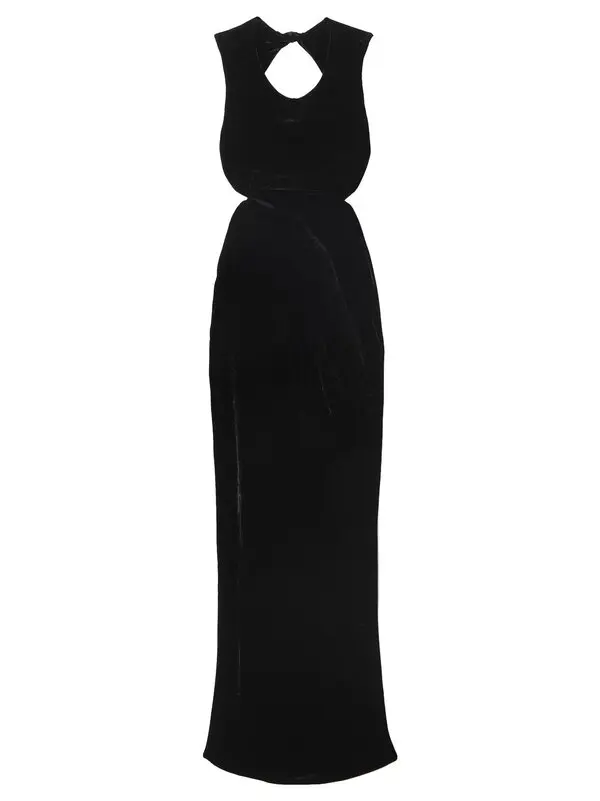 Rick Owens Twisted Open-back Cutout Velvet Gown - Black