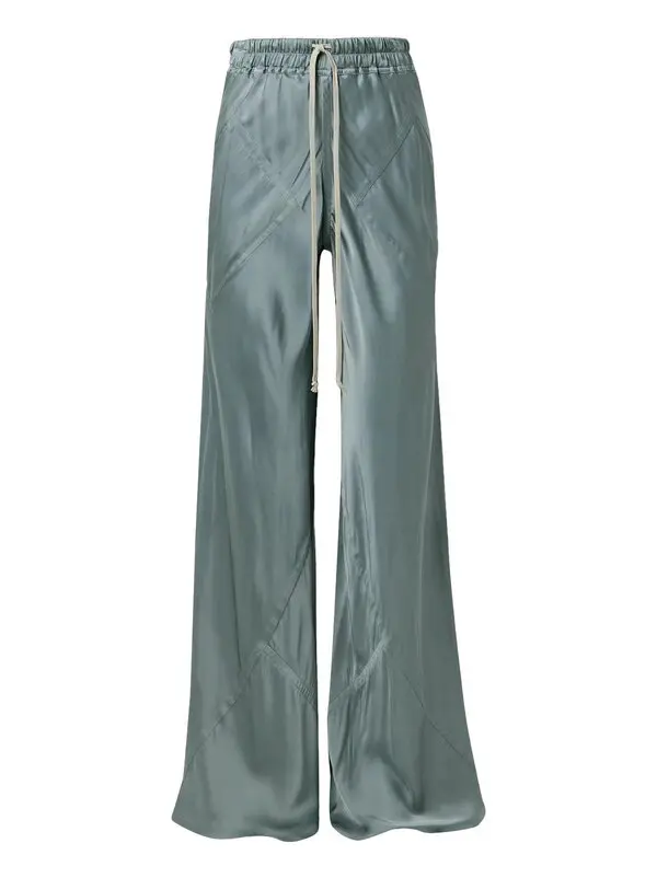 Rick Owens Paneled Charmeuse Wide-leg Pants - Green