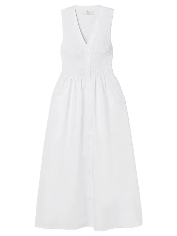 LA LIGNE Cotton-poplin Midi Dress - White