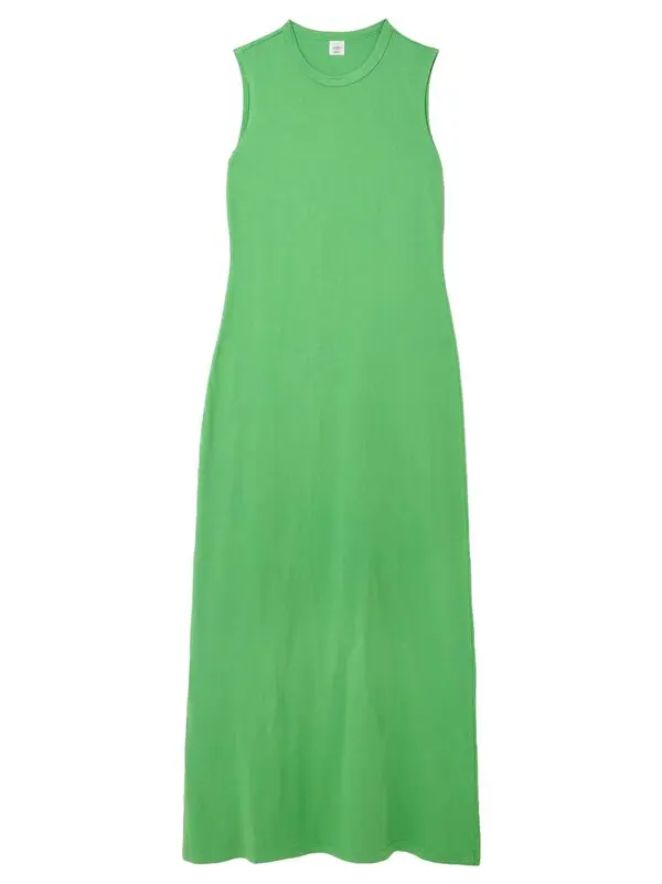 LESET Margo Cotton-jersey Maxi Dress - Green
