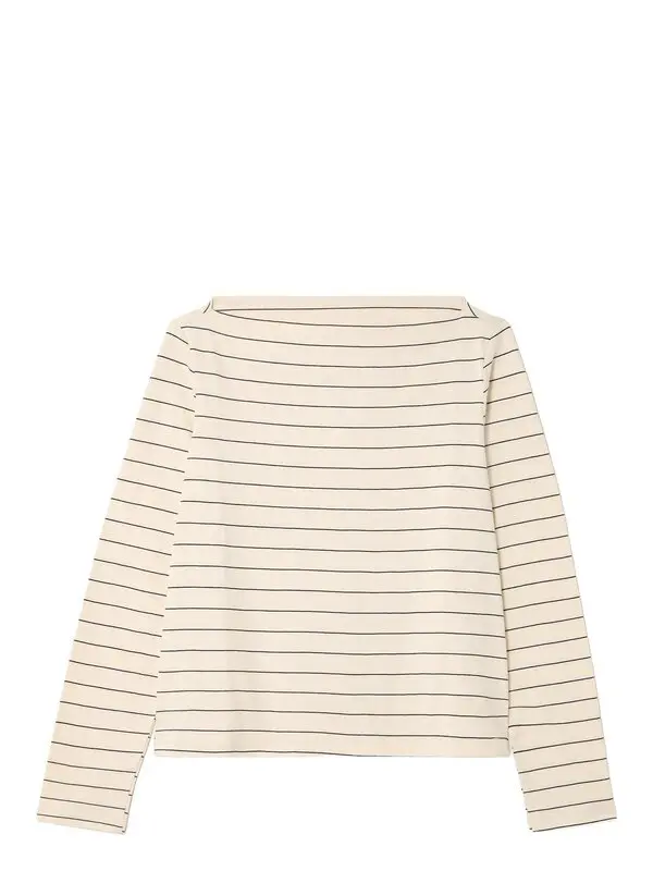 LESET Margo Striped Cotton-jersey T-shirt - Cream