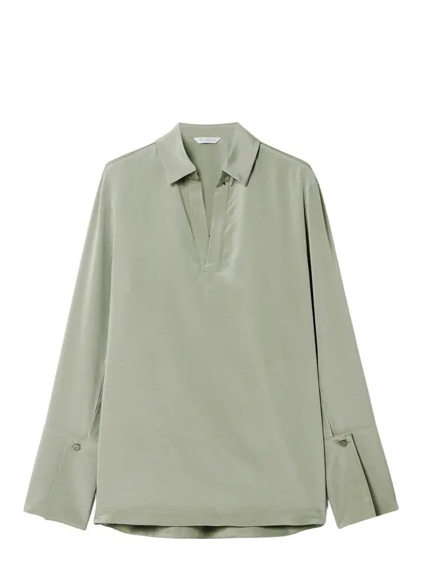 Max Mara Dover Stretch-silk Shirt - Green