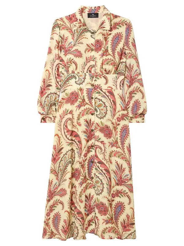 Etro Paisley-print Crepe Midi Shirt Dress - Multi