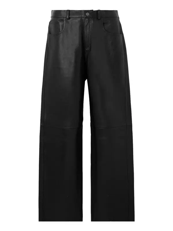 HAIKURE Bonnie Leather Wide-leg Pants - Black
