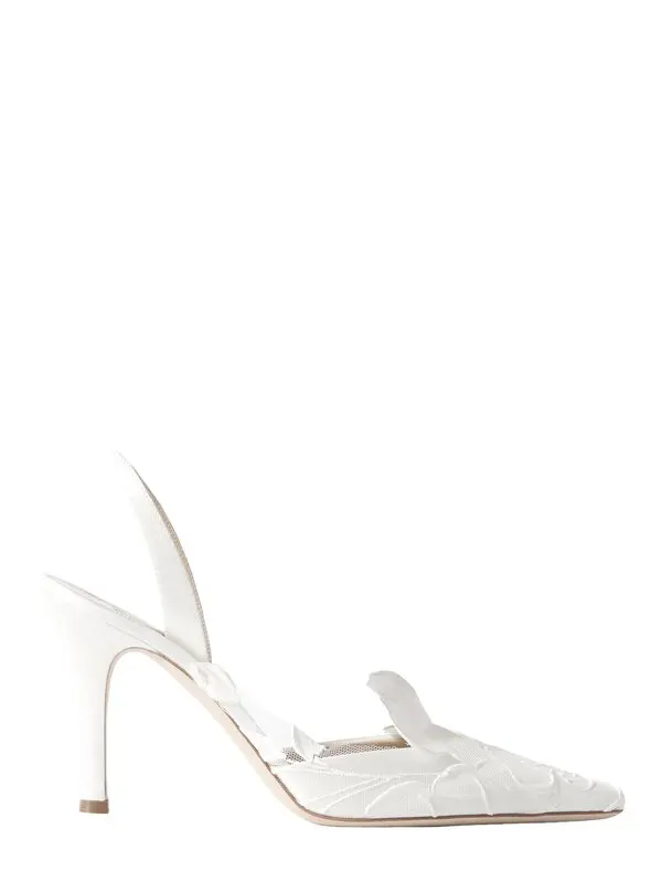 DANIELLE FRANKEL Coco Satin Slingback Pumps - Neutrals