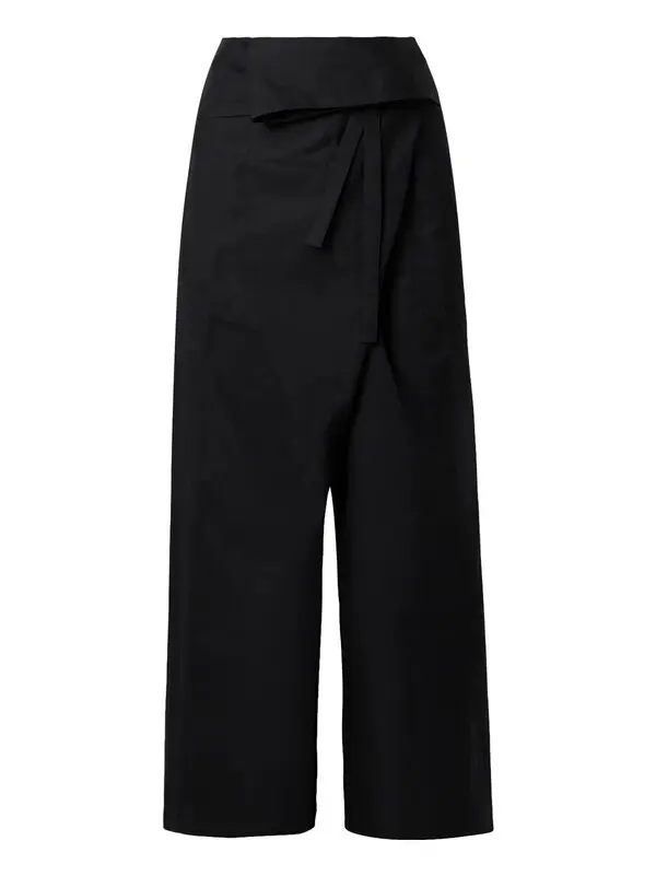 Wardrobe.NYC Tie-front Wide-leg Pants - Black