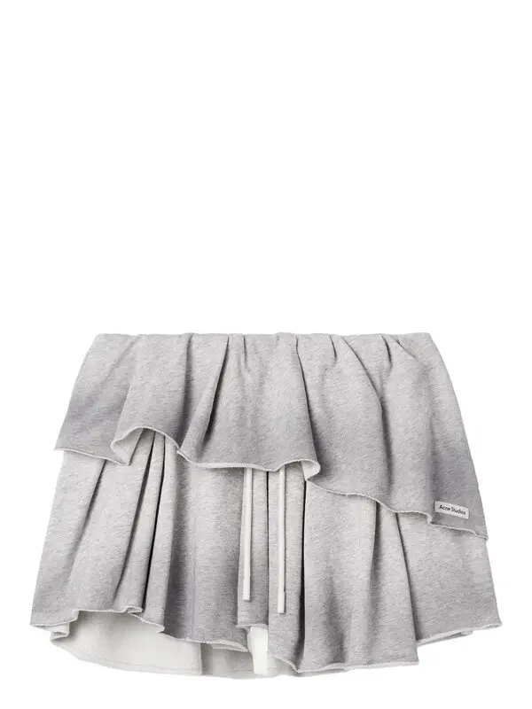 Acne Studios Layered Organic Cotton-blend Jersey Mini Skirt - Gray
