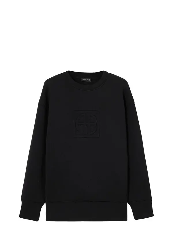 ANINE BING Alto Debossed Jersey Sweater - Black