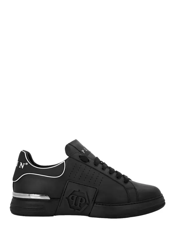Philipp Plein Leather Lace-up Sneakers - Black 1
