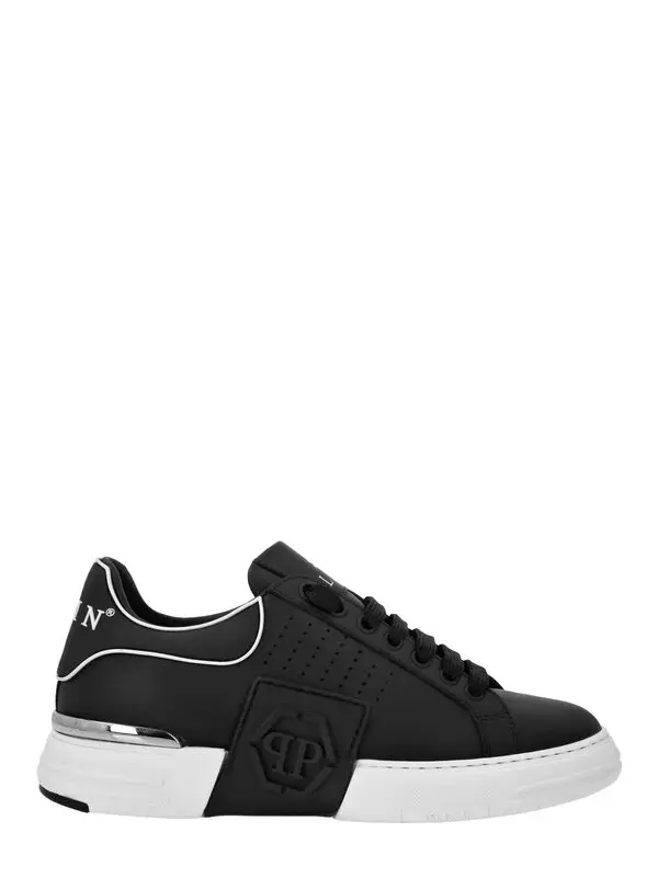 Philipp Plein Leather Lace-up Sneakers - Black