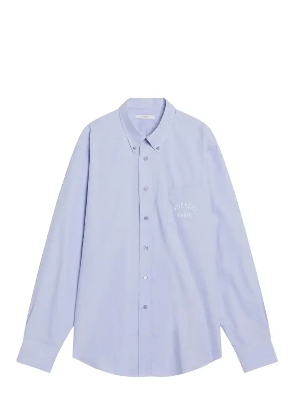 Givenchy Button Down Shirt In Cotton - Light Blue