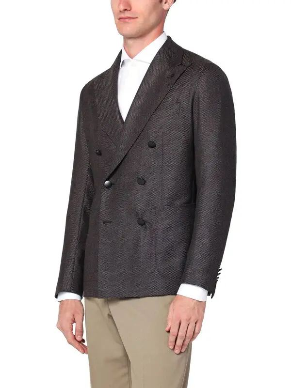 Tagliatore Wool Double-breasted Jacket - Brown