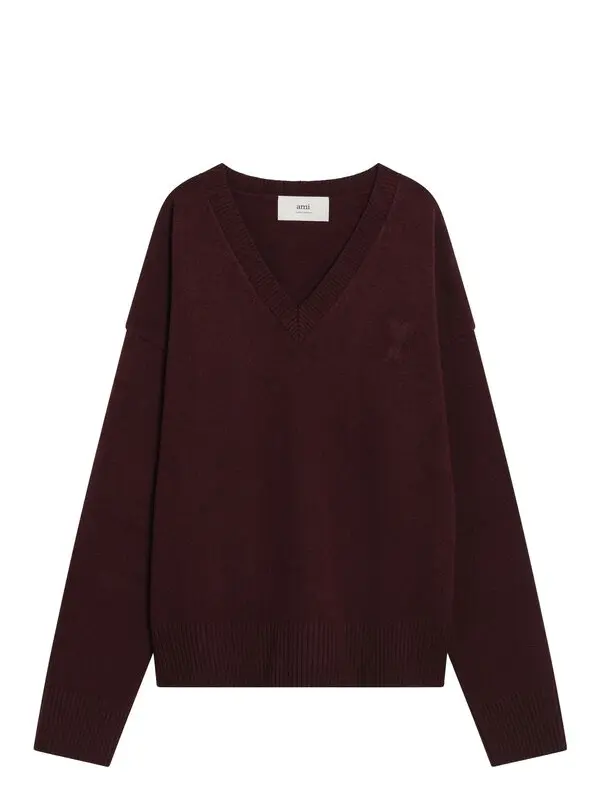 Ami Wool And Cashmere Sweater - Red