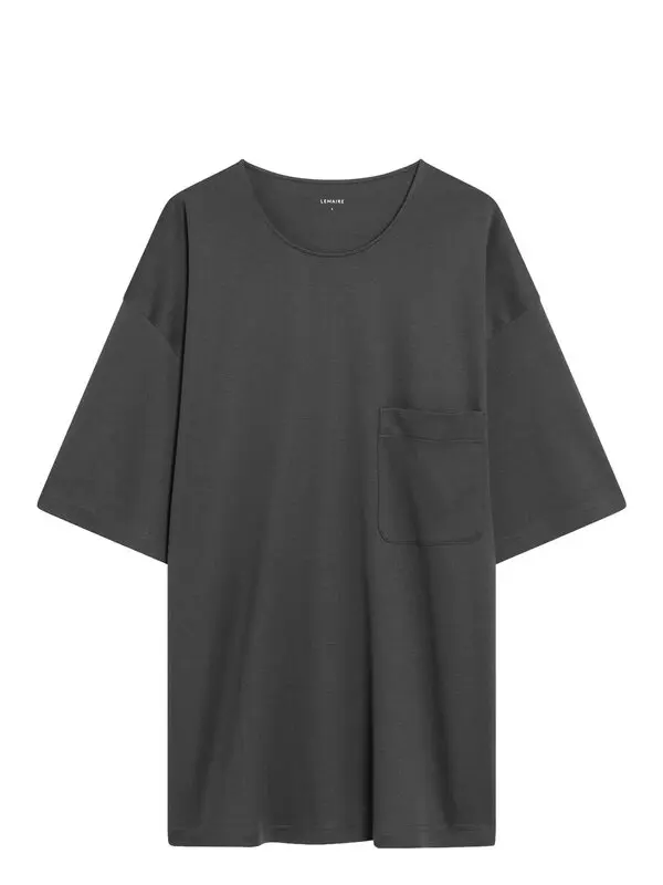 LEMAIRE Charcoal Cotton And Silk T Shirt - Grey