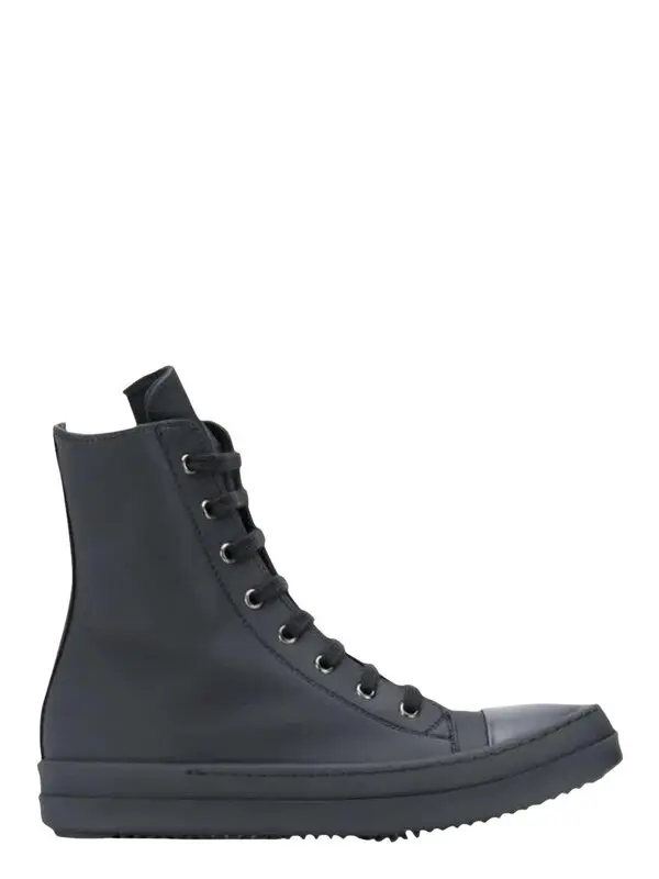 Rick Owens Twill High Top Sneakers - Black