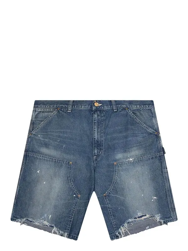 SAINT MXXXXXX Double Knee Denim Shorts - Blue