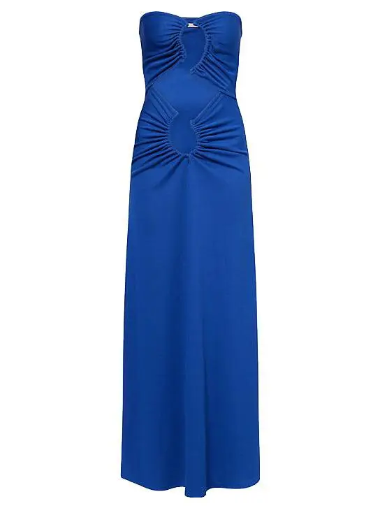 Christopher Esber Paisley Disconnect Cutout Maxi Dress - Yves Blue