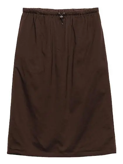 Prada Reversible Re-nylon And Cotton-jersey Midi Skirt - Brown