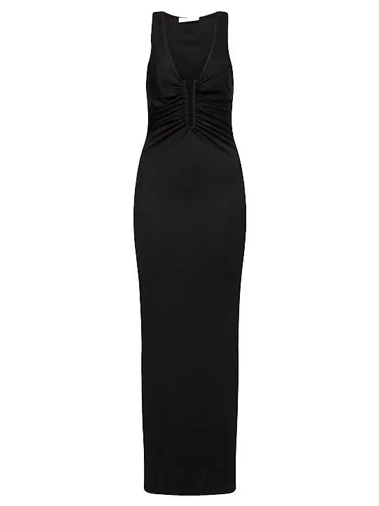 Christopher Esber Crystal Pin Embellished Tank Maxi Dress - Black