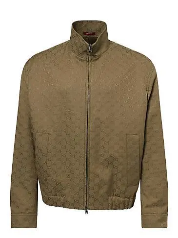 Gucci Monogram-pattern Cotton-blend Blouson Jacket - Rusty Green