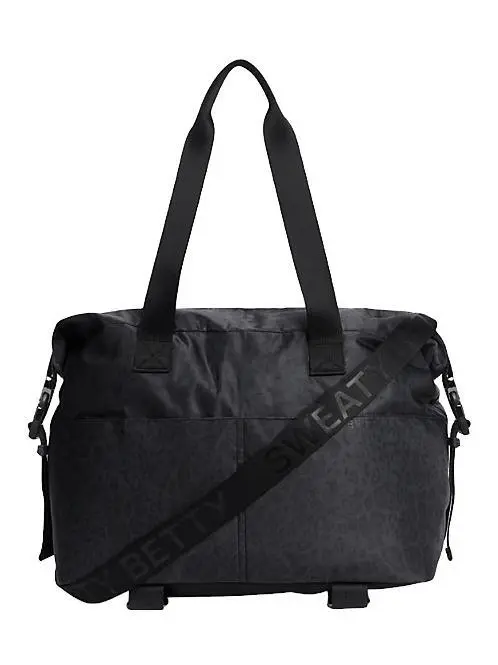 Sweaty Betty Strive Woven Gym Bag - Black Leopard Print